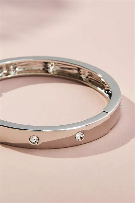 Crystal Inset Thick Bangle Bracelet Anthropologie
