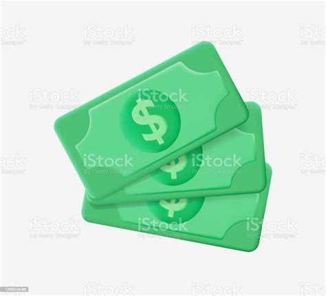 현금 돈 달러 팬 녹색 통화 종이 은행권 현실적인 3d 아이콘 벡터 일러스트 레이 션 미니멀리스트 금융 성공 3차원 형태에 대한