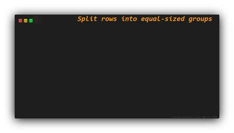 Split Rows Into N Groups With An Equal Number Of Rows 1 In Each With Sql Chris Saxon