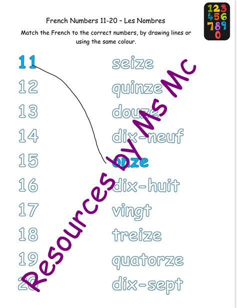 French Numbers 11 20 Les Nombres Teaching Resources