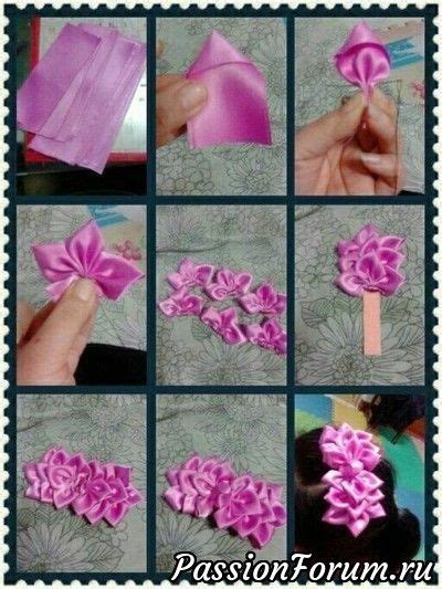 Вышивка Техники Идеи их интернета Интересные идеи для вдохновения Ribbon Flower Tutorial