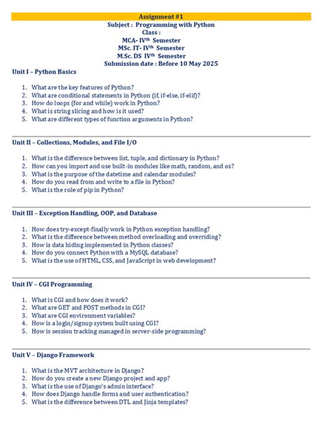 Assignment Programming With Python Pdf
