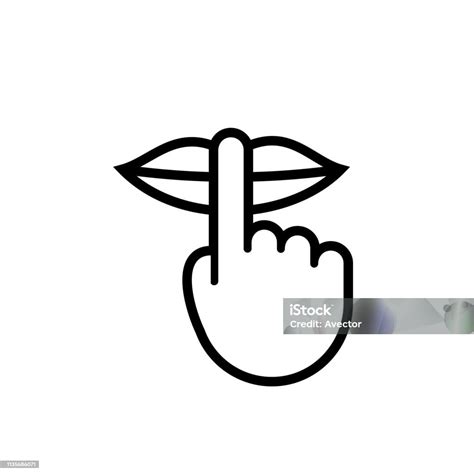 침묵을 유지 하 고 조용한 입술과 손가락 침묵 기호 벡터 아이콘 손가락을 입술에 대기에 대한 스톡 벡터 아트 및 기타 이미지 손가락을 입술에 대기 아이콘 침묵