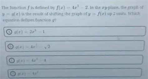The Function F Is Defined Fx4x3 2 In The Xy Plane The Graph