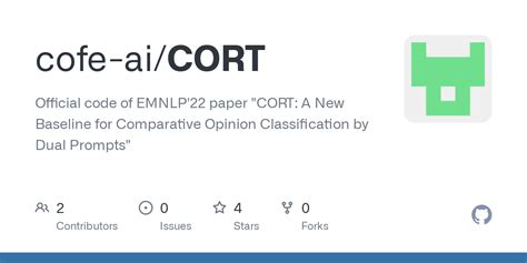 Github Cofe Aicort Official Code Of Emnlp22 Paper Cort A New Baseline For Comparative