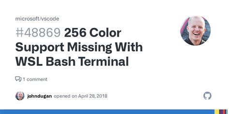 256 Color Support Missing With Wsl Bash Terminal · Issue 48869 · Microsoftvscode · Github