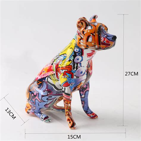 Graffiti Staffordshire Bull Terrier Resin Statue Corx Designs