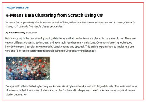 Vsmdec2023splashkmeans James D Mccaffrey