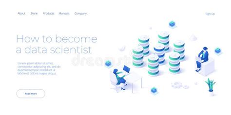 Data Analyst Or Scientist Concept In Isometric Vector Illustration Big