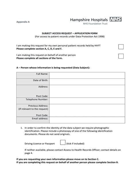 Fillable Online Subject Access Request Application Form Fax Email Print Pdffiller