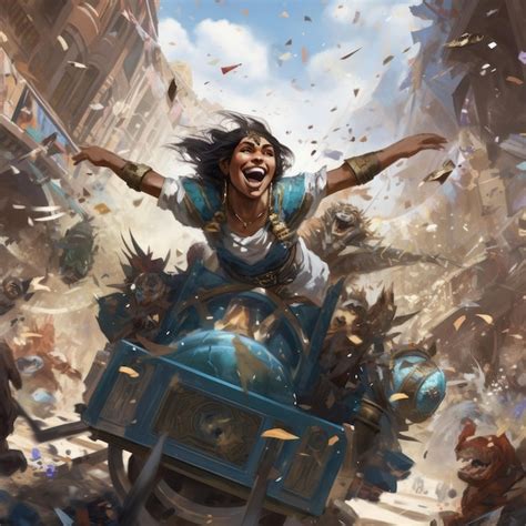 Premium Photo A Woman Riding A Cart With Her Arms Out