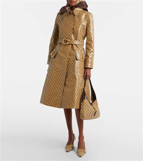 Gucci Gg Canvas Belted Coat Gucci