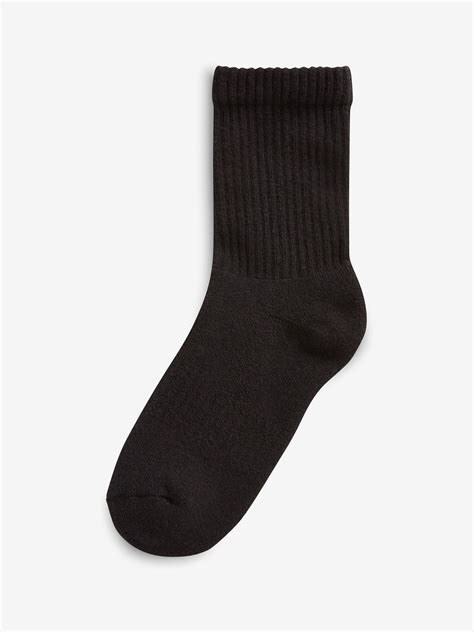 Buy Black 5 Pack Cotton Rich Cushioned Footbed Ribbed Socks From Next Ireland