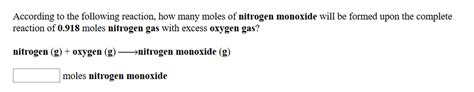 Solved According To The Following Reaction How Many Moles