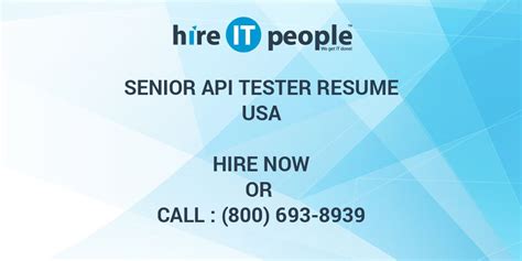 Senior API Tester Resume Hire IT People We Get IT Done