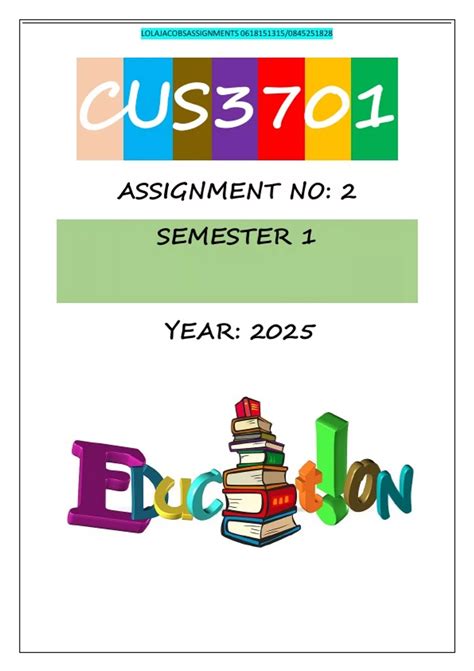Cus3701 Assignment 2 S1 2025 Cus3701 Stuvia Us