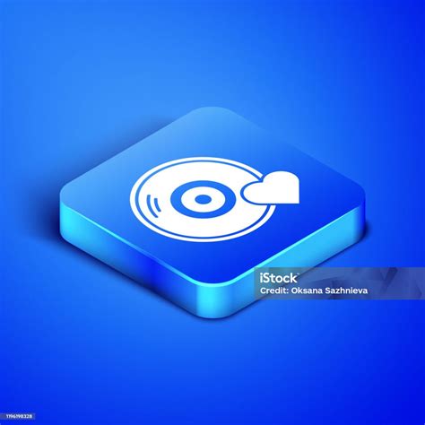 파란색 배경에 고립 된 아이소메트릭 로맨틱 음악 아이콘입니다 발렌타인 파란색 사각형 버튼입니다 벡터 일러스트레이션 0명에 대한 스톡 벡터 아트 및 기타 이미지 Istock