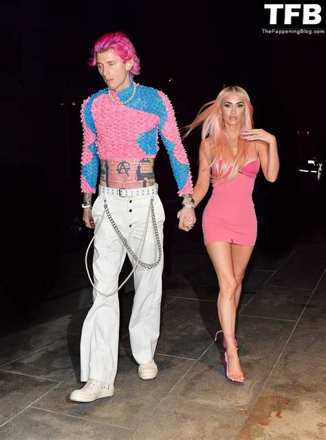 Megan Fox Machine Gun Kelly Match In Barbie Pink As They Step Out For Dinner In NYC Photos