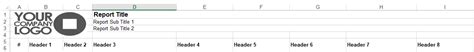 How To Insert An Image Report Title And Headers Into An Excel