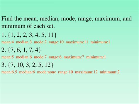 Ppt Warmup Define Mean Median Mode Range Maximum Minimum Powerpoint Presentation Id5402837