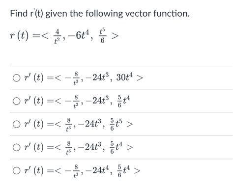 Find R T Given The Following Vector StudyX