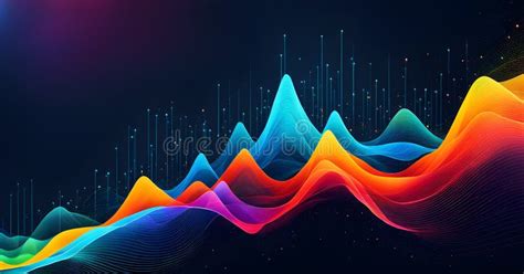 Dynamic Graph With Fluctuating Data Points In Vibrant Colors Stock