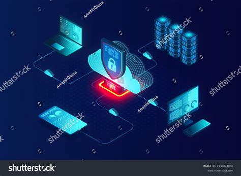 Cloudbased Cybersecurity Solutions Concept Endpoint Protection Stock Illustration 2130074036