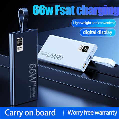 Portable Power Bank W Super Fast Charging MAh Battery With Built In Lineand Give Card