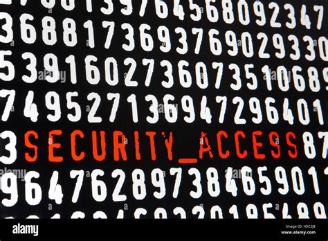 Computer Screen With Security Access Text On Black Background Horizontal Stock Photo Alamy