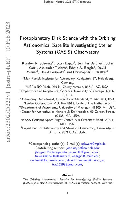Pdf Protoplanetary Disk Science With The Orbiting Astronomical