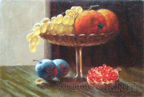 Картина Ваза с виноградом Размеры 40x30 Год 2006 Цена 8000 рублей Художник Безродных