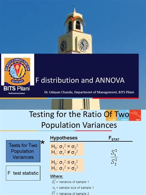 F Distribution And Annova Pdf Analysis Of Variance F Test