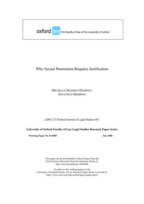 PDF Why Sexual Penetration Requires Justification