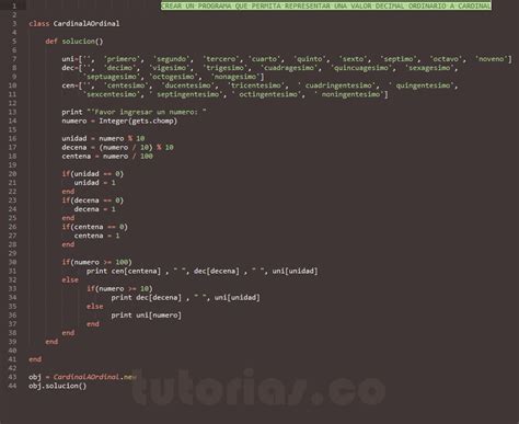 POO Arrays Ruby Mostrar Numero Cardinal A Ordinal Tutorias Co