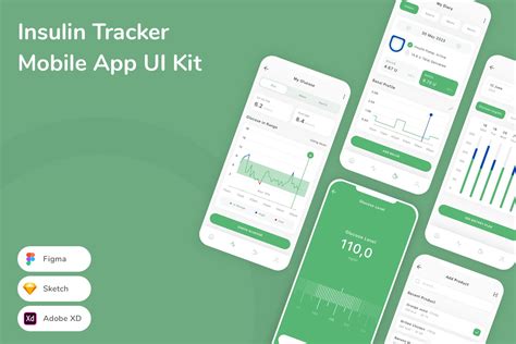 Insulin Tracker Mobile App Ui Kit Ui Kits And Libraries ~ Creative Market