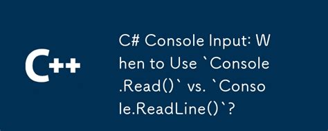 C Console Input When To Use `consoleread` Vs `consolereadline