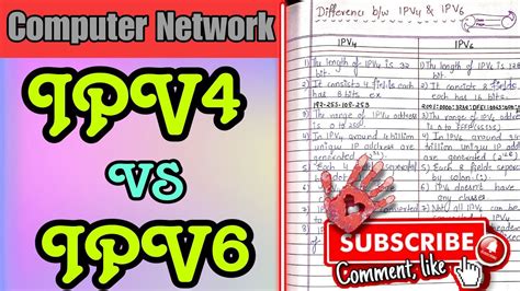 Difference Between Ipv4 And Ipv6 Computer Network Computernetwork Youtube