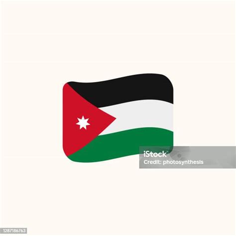 요르단 벡터의 깃발 고립 된 요르단 물결 모양의 깃발 평면 벡터 이모티콘에 대한 스톡 벡터 아트 및 기타 이미지 이모티콘
