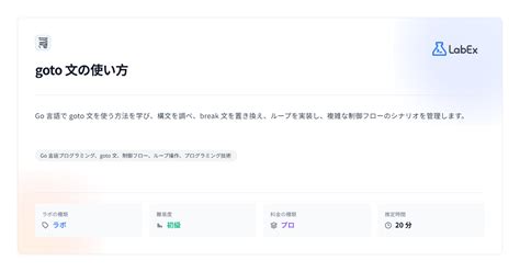 Goto 文の使い方 Labex