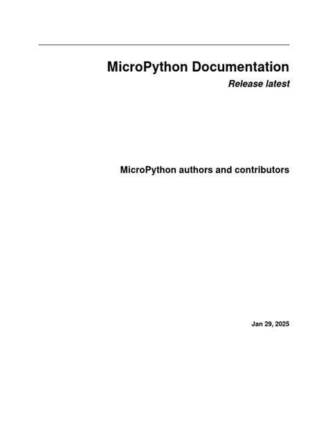 Micropython Docs Pdf Computer Programming Computing