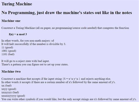 Solved Turing Machine No Programming Just Draw The