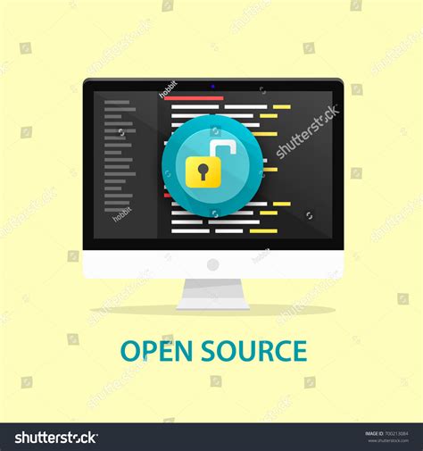 Open Source Code Computer Programming Vector Stock Vector Royalty Free