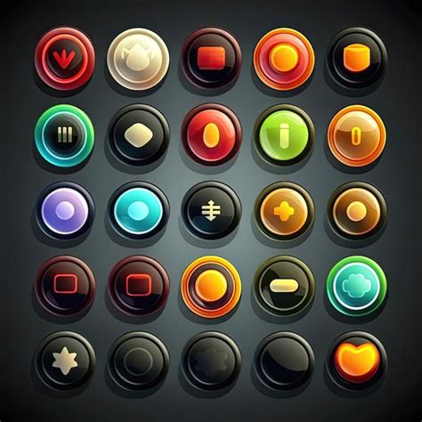 Premium Ai Image Glossy Round Game Button Ai Generated
