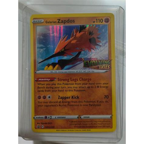 Pokemon Card Original Tcg Swsh124 Galarian Zapdos Evolving Skies