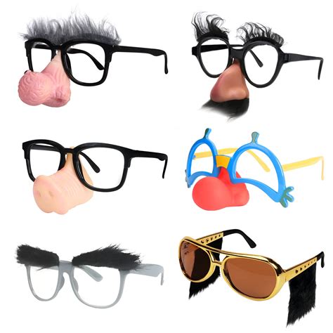 Ocean Line Funny Disguise Glasses 6 Pairs Novelty Clown Eyewear With