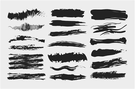 Premium Vector Brushstroke Shape Design Elements Grunge Design Elements Rectangle Text Boxes