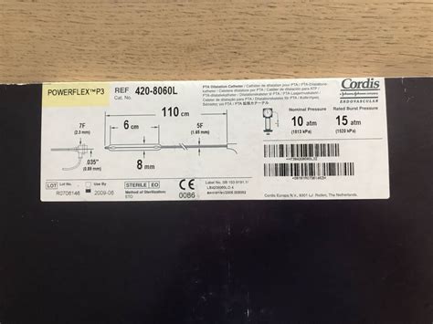 New Cordis 420 8060l Endovascular Powerflex P3 Pta Dilatation Catheter
