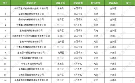 共22gw！甘肃省金昌市“十四五”第二批风光电项目建设指标工作新能源来源