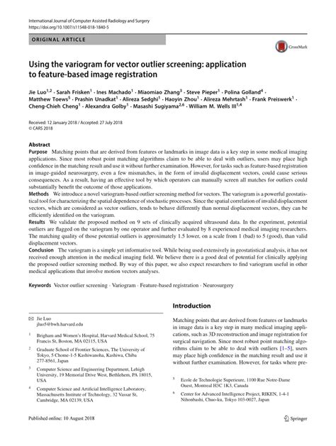 pdf using the variogram for vector outlier screening application to