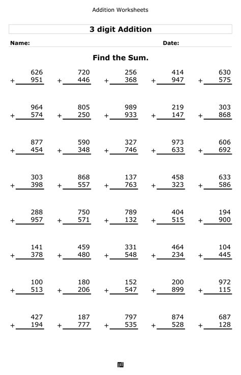 3 Digit Plus 3 Digit Addition 3 Digit Minus 3 Digit Subtraction Triple Digit Addition And